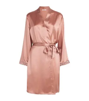 Simone Perele Silk-blend Love Me Robe - Pink