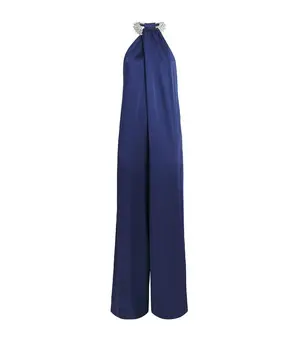 Stella McCartney Satin Halterneck Jumpsuit - Navy