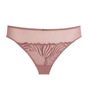 Chantelle Lace Legend Tanga Briefs - Purple