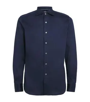Canali Cotton Cutaway Collar Shirt