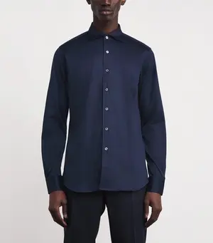Canali Cotton Cutaway Collar Shirt