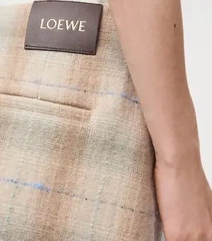 Loewe Wool-blend Checked Mini Skirt