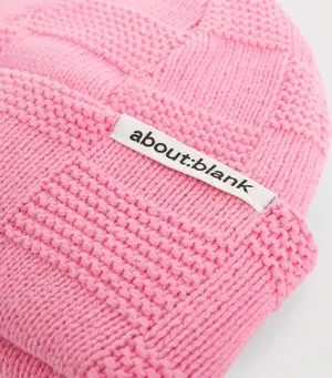 ABOUT:BLANK Cotton-blend Checkerboard Knit Beanie
