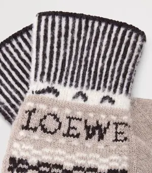Loewe X Louis Wain Wool-blend Gloves - Beige