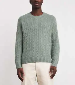 Polo Ralph Lauren Wool-blend Elbow-patch Cable-knit Sweater