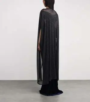 Talbot Runhof Metallic Voile Cape