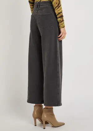 Good American Jeanius Cropped Wide-leg Sweatpants