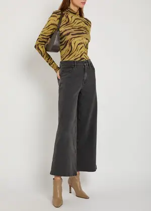 Good American Jeanius Cropped Wide-leg Sweatpants