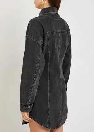 Good American Stretch-denim Mini Shirt Dress