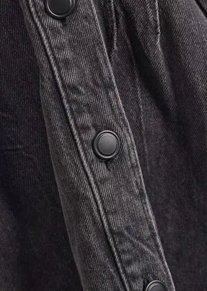 Good American Stretch-denim Mini Shirt Dress