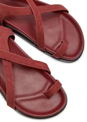 A.emery Jalen Slim Suede Sandals - Red