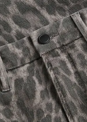 Good American Icon Leopard Straight-leg Jeans - Grey