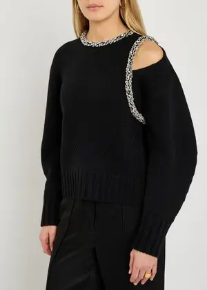Simkhai Crystal-embellished Wool-blend Jumper - Black