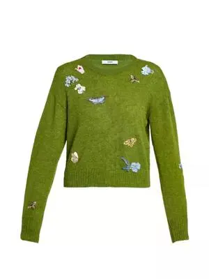 Erdem Embellished Crew-neck Sweater