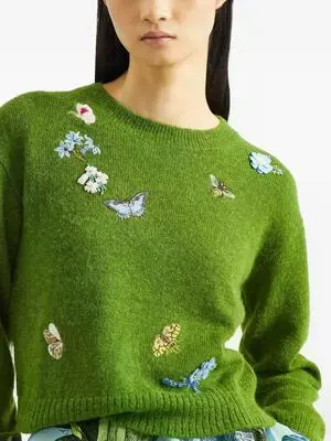 Erdem Embellished Crew-neck Sweater