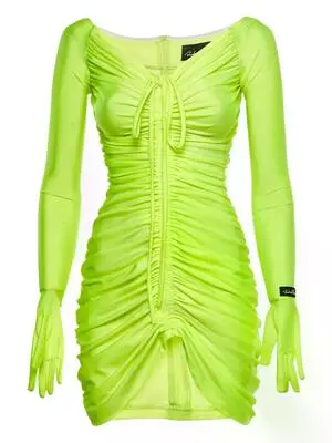 RICHARD QUINN Gloves-detail Mini Dress - Green