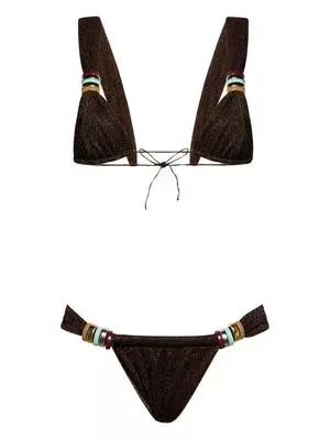 Oseree Lumière Multi-ring Bikini - Brown