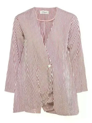 Diane Von Furstenberg Striped Long Sleeve Blouse