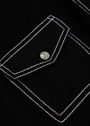 Tory Burch Topstitch Wool Cardigan