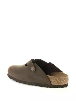 BIRKENSTOCK Boston Leather Buckle Mules - Brown