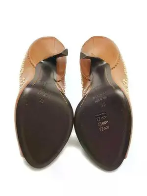 GIUSEPPE ZANOTTI Studded Leather Peep-toe Pumps