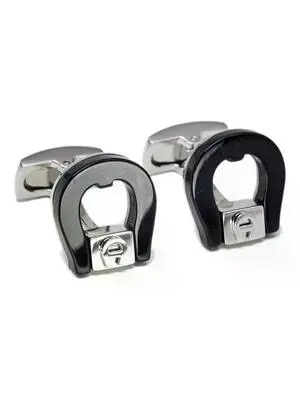 AIGNER Logo Ceramic Cufflinks - Silver