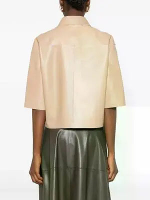 Max Mara Arcella Cropped Leather Jacket