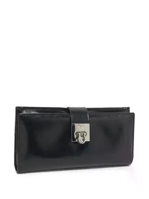 FERRAGAMO Gancini Leather Continental Wallet - Black
