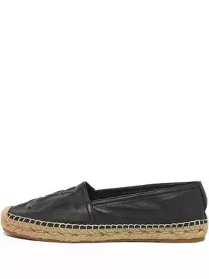 Saint Laurent Logo-detail Flat Espadrilles - Black