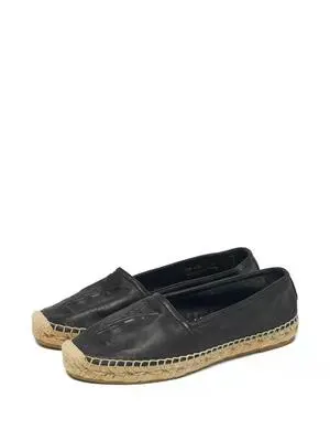 Saint Laurent Logo-detail Flat Espadrilles - Black
