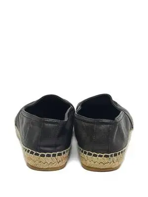 Saint Laurent Logo-detail Flat Espadrilles - Black