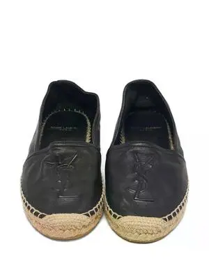 Saint Laurent Logo-detail Flat Espadrilles - Black