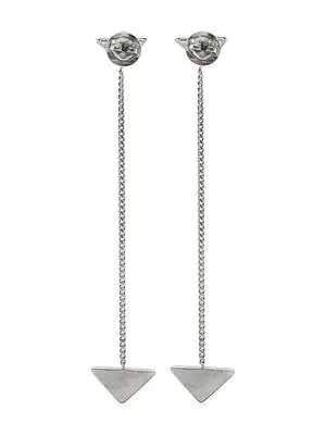 Prada Triangle-enamel Chain Earrings