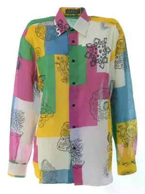 SOULEIADO Floral Print Button-down Shirt - Yellow