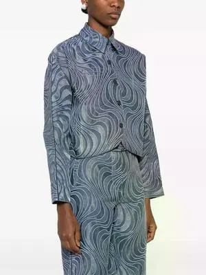 Botsí Button-up Wave-pattern Jacket