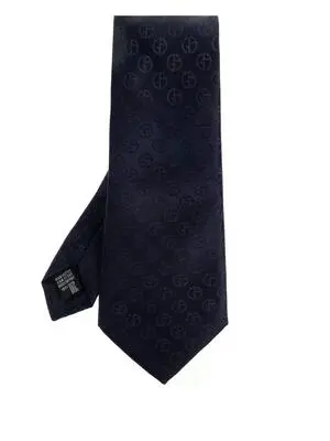 Giorgio Armani Patterned Silk Necktie - Blue