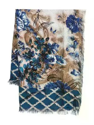 PIERRE-LOUIS MASCIA Aloeuw Floral-print Fringed-edge Silk Scarf