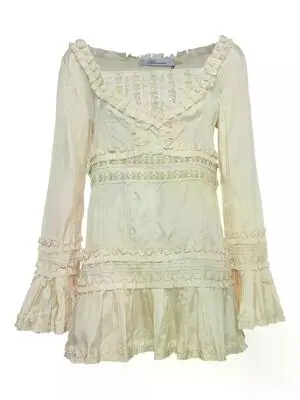 Blumarine Ruffled Silk Blouse
