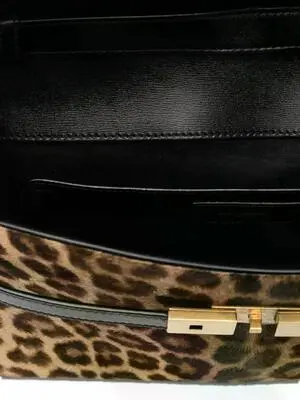 Saint Laurent Ponyhair-trimmed Manhattan Shoulder Bag - Black