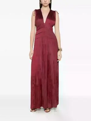 Ulla Johnson Tasneem V-neck Maxi Dress - Red