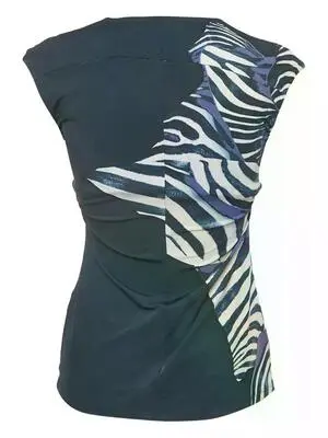 Roberto Cavalli Zebra Print Jersey Top