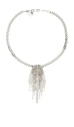 ANTON HEUNIS Short Chain Necklace With Chandelier Brooch - Crystal & Silver