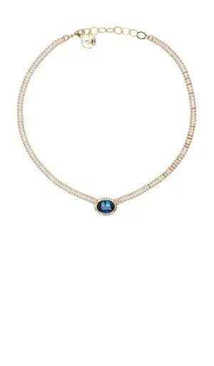 ANTON HEUNIS Vintage Style Necklace - Dark Blue  Crystal  & Gold