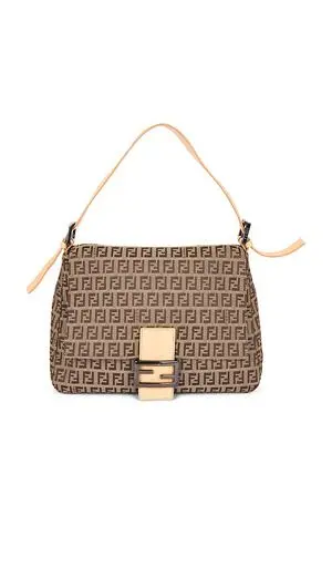 Undefined Fendi Zucchino Mama Baguette Shoulder Bag - Beige