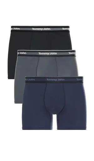 Tommy John Comfort Micro 3 Pack 4 Boxer Brief In Navy,grey - Black  Turbulence  Dress Blue