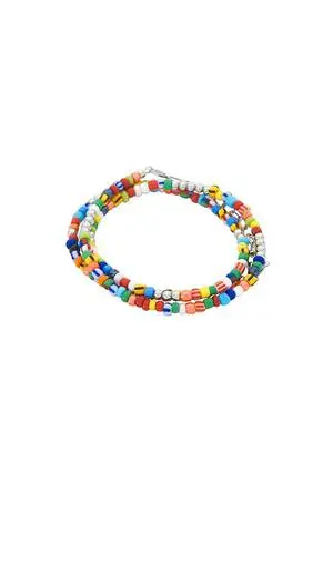 NIALAYA Assorted Vintage Trifocal Beaded Wrap Bracelet - Multicolor