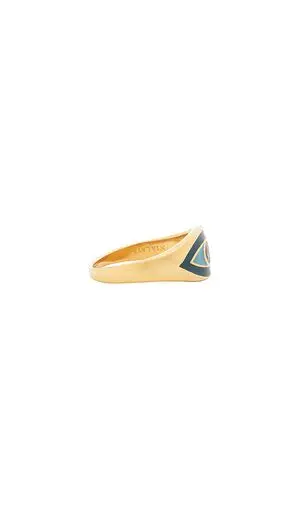 NIALAYA Evil Eye Ring - Turquoise  Blue  & Gold