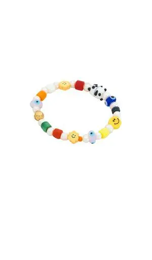 NIALAYA Panda Pearl Bracelet - White & Multicolor