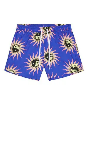DUVIN DESIGN Sun Energy Print Swim Shorts - Blue