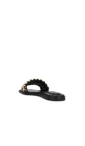 Simkhai Faye Beaded Leather Flat Slide